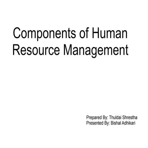 Components of Human Resource Management | PPT