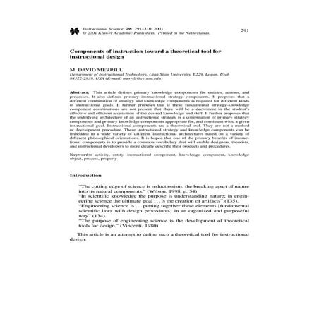 Components of Instruction | PDF