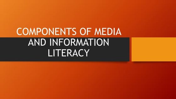 Elements of media literacy | PPT