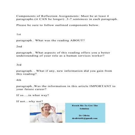 Components of Reflection Assignments Must be at least 4 paragraphs..docx | Educational ...