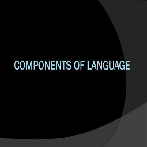 Components of Speech Phonology, morphology and syntax explained | PPTX