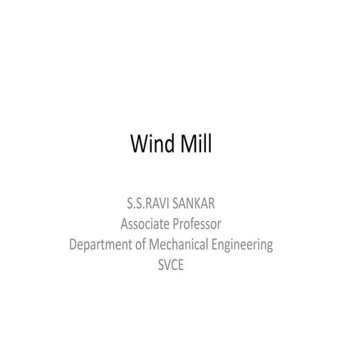 Components of wind mill | PDF