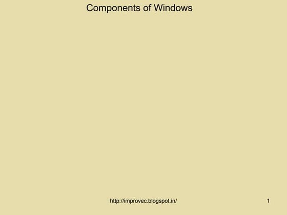 Part 3 elements of windows | PPT