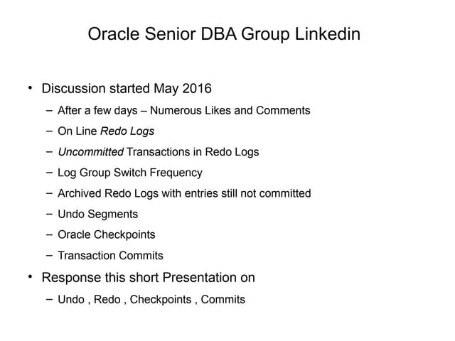 Presentation Oracle Undo And Redo Structures Ppt Databases Computer