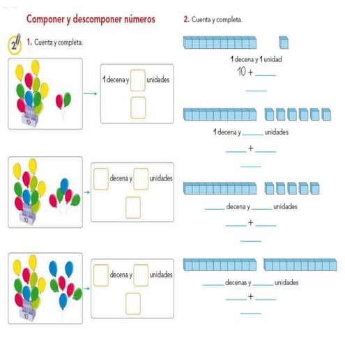 Componer y descomponer numeros | DOCX