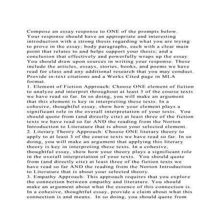 Compose an essay response to ONE of the prompts below. Your resp.docx
