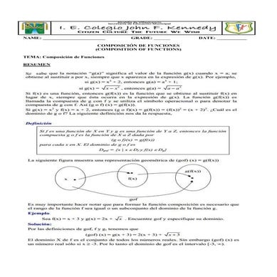 Hojas De Trabajo De Composición De Funciones