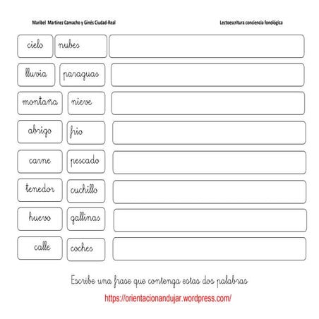 Composicion escrita-dos-palabras-de-facil-relacion-5 | PDF