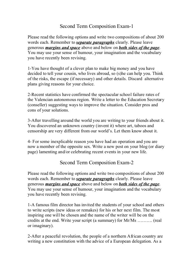 Composition exam f 1 7