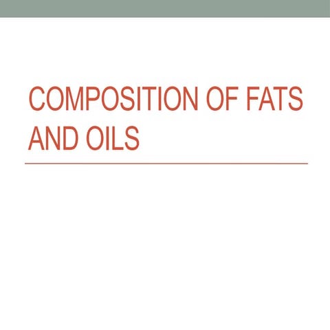 Fats and Oils: Structures and Functions | PDF