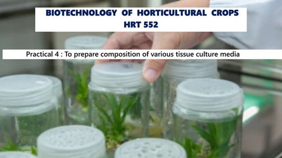 Preparation of plant tissue culture media,types and Sterilization | PPT
