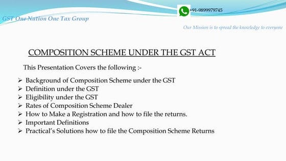 Composition scheme under GST | PPTX | Business Accounting & Finance ...