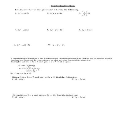 Compositions of Functions | DOC