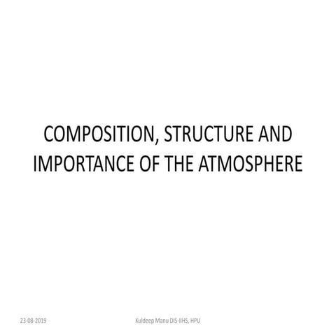 Composition, structure and importance of the atmosphere | PPT