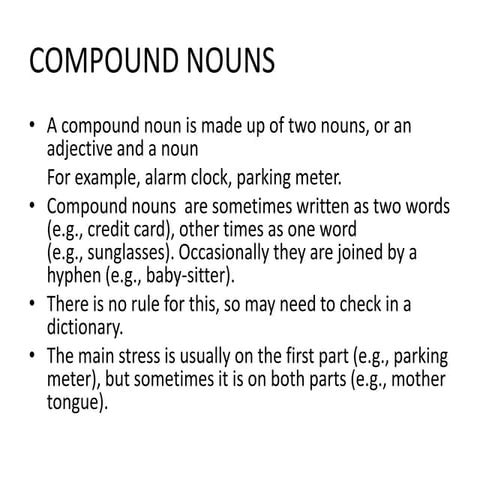 Compound nouns | PPT
