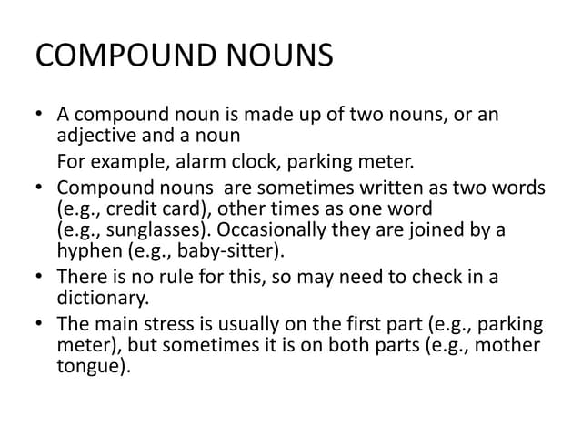Compound nouns | PPTX