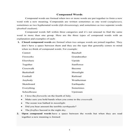 Compound words | DOCX