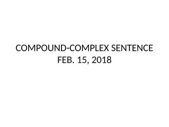 compound sentences powerpoint presentation | PPT
