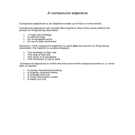 Compound adjective | DOC