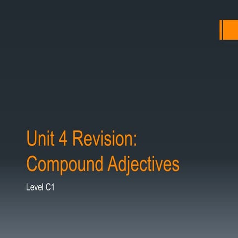 Compound adjectives | PPTX | Chemistry | Science