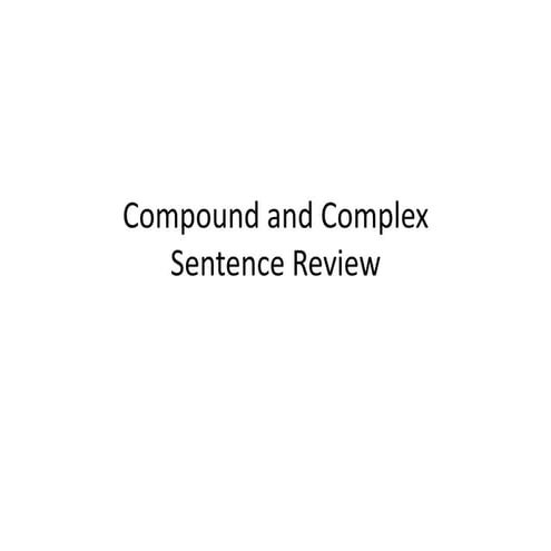 Compound and complex sentence review | PDF