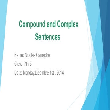 Compound and complex sentences 4 | PPT