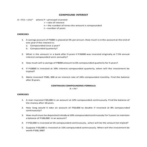 Compound interest | PDF