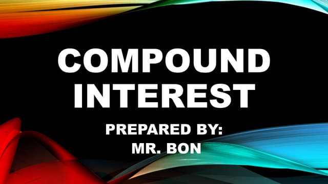 Compound interest ppt | PPTX