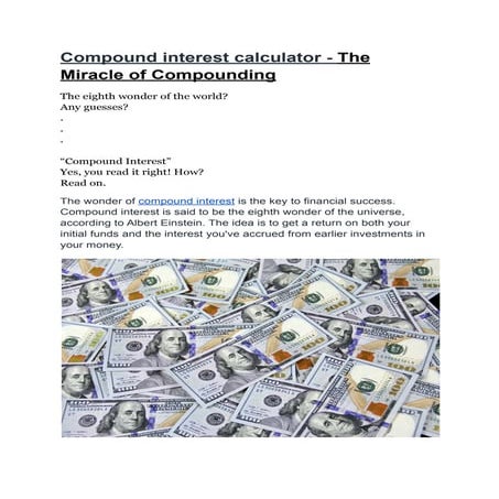 Compound interest calculator The Miracle of Compounding.pdf