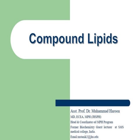 Compound lipids (Biochemistry) | PDF