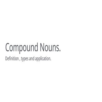 Compound nouns - Grade 5 - language - Canada | PPTX