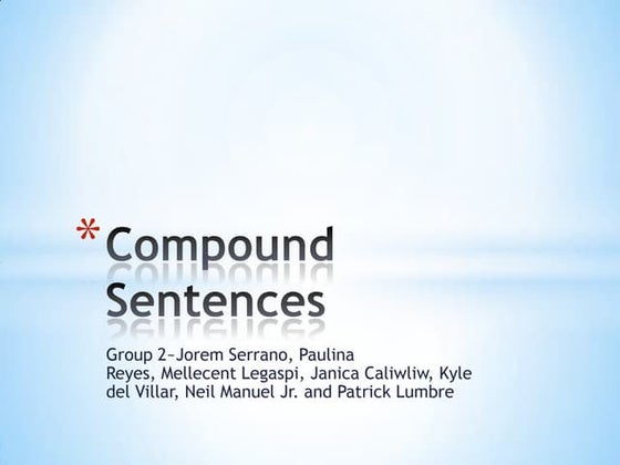Compound verbs and subjects | PDF