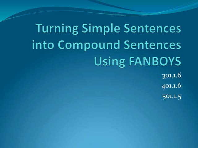 Compound sentences | PPTX