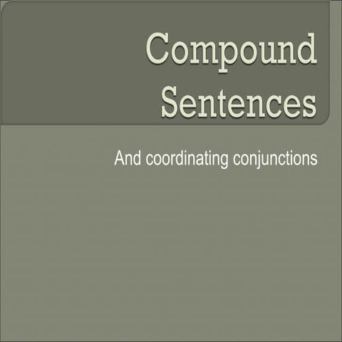 Compound sentences | PPT