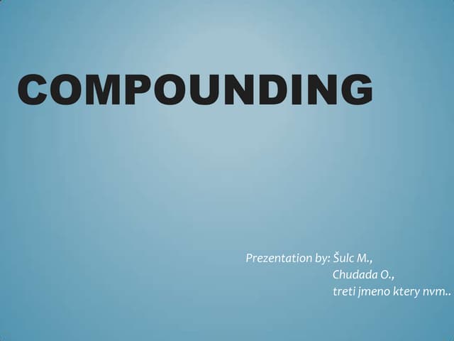 Compound words ppt | PPTX