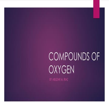 Compounds of oxygen | PDF