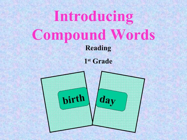 Compound words ppt | PPTX