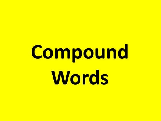 Compound words | PPT