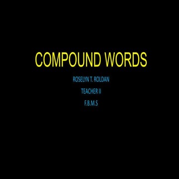 Compound words ppt | PPTX
