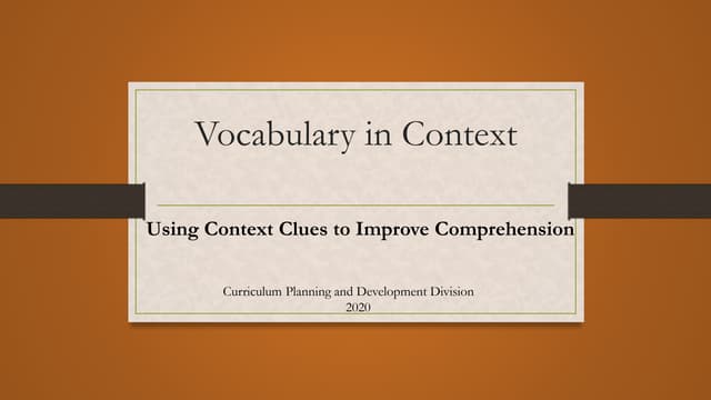 Context clues | PPT