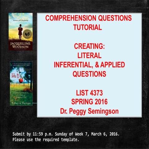 Comprehension Questions Tutorial | PPTX