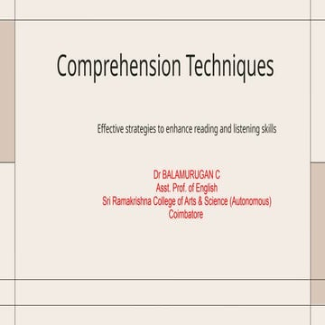 Comprehension Techniques Effective strategies to enhance reading and ...