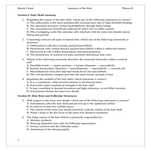 Comprehensive Assessment of Human Hair Follicle Anatomy 20 Conceptual ...