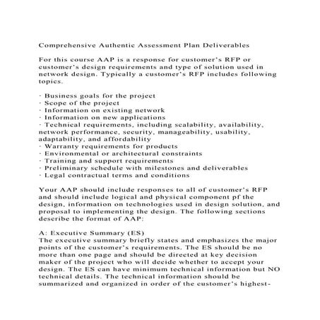 Comprehensive Authentic Assessment Plan DeliverablesFor this c.docx