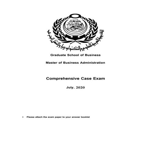 Comprehensive exam case | PDF