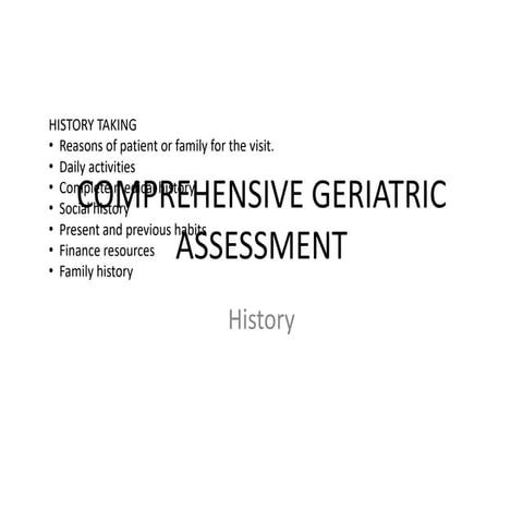 COMPREHENSIVE GERIATRIC ASSESSMENT.pptx | Heart and Cardiovascular ...