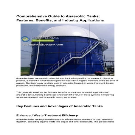 Bolted Steel Anaerobic Digestion Tank As Organic Waste Glass Fused To
