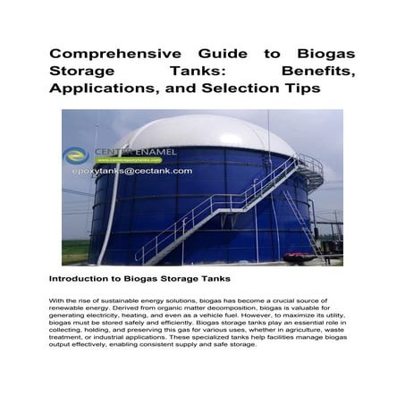 Comprehensive Guide to Biogas Storage Tanks_ Benefits, Applications ...