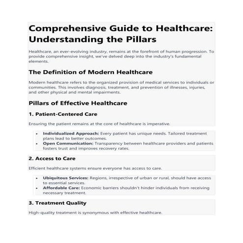 Comprehensive Guide to Healthcare.pdf | Health Insurance | Insurance