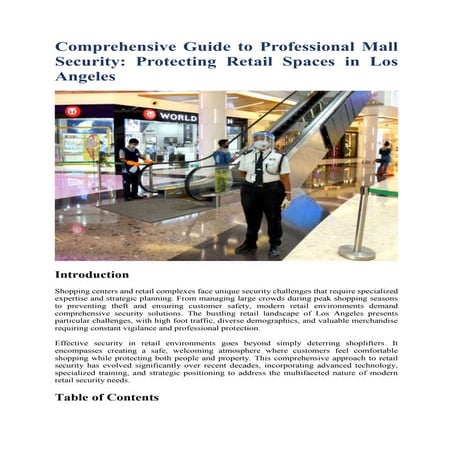 Comprehensive Guide to Professional Mall Security | PDF
